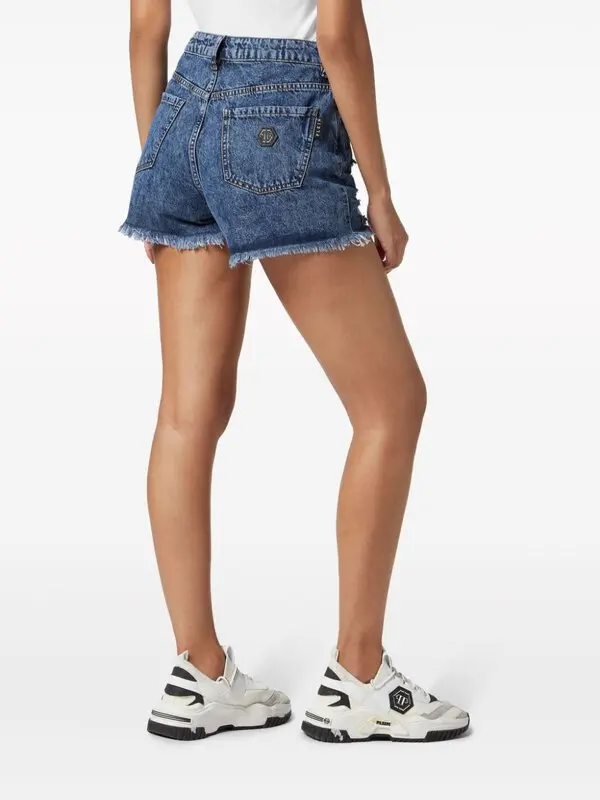 Philipp Plein Mid-rise Denim Shorts