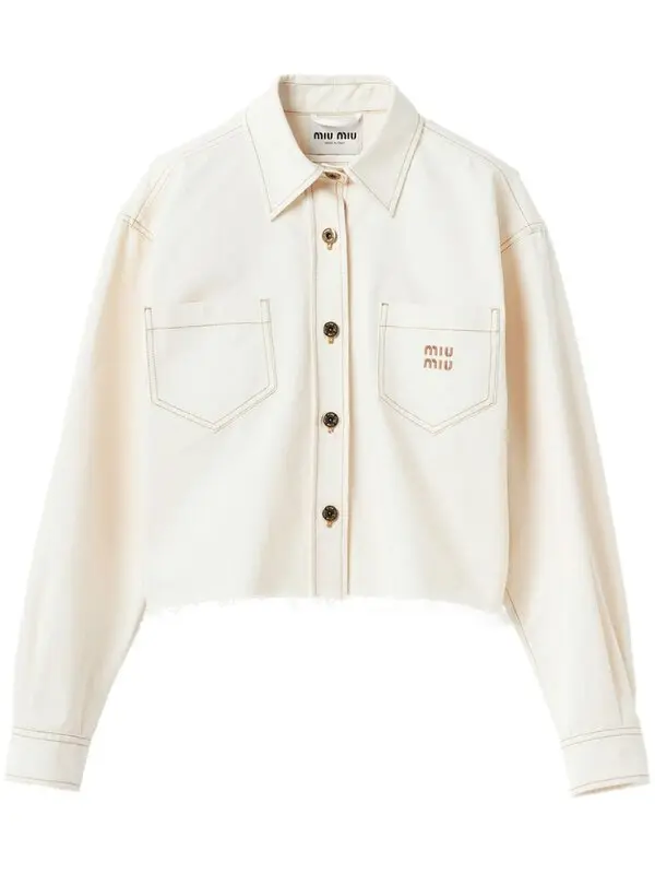 Miu Miu Logo-embroidered Denim Jacket