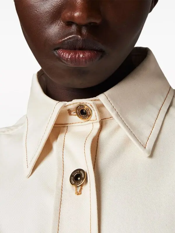 Miu Miu Logo-embroidered Denim Jacket