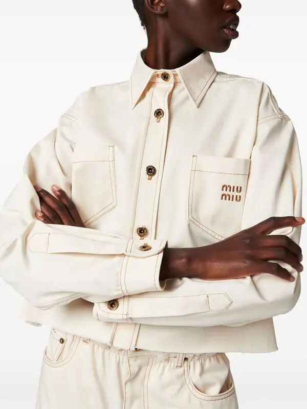 Miu Miu Logo-embroidered Denim Jacket