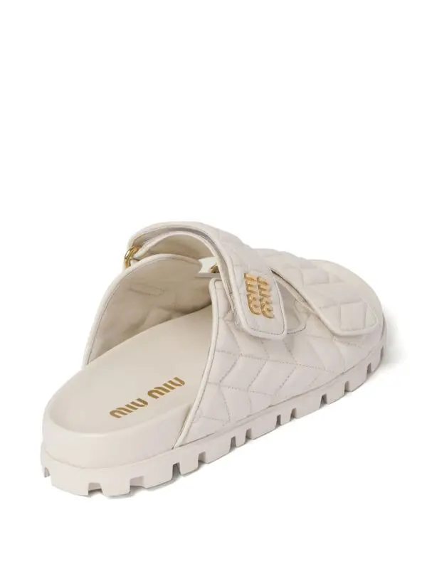 Miu Miu Matelassé Nappa Leather Slides
