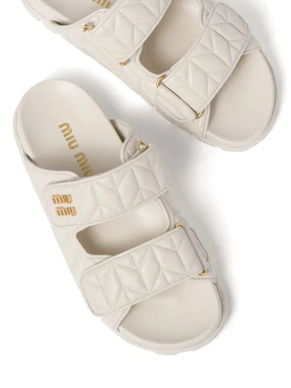 Miu Miu Matelassé Nappa Leather Slides