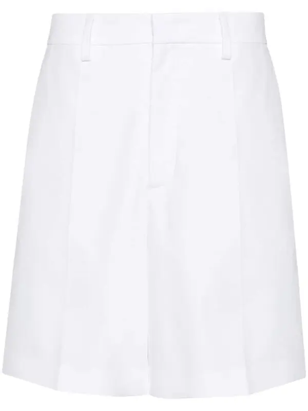 Valentino Garavani Cotton Pressed-crease Shorts - White