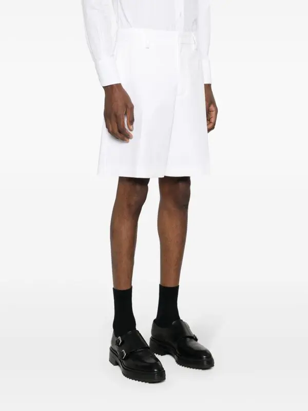 Valentino Garavani Cotton Pressed-crease Shorts - White
