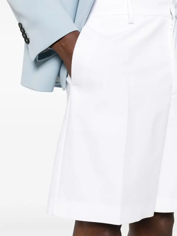 Valentino Garavani Cotton Pressed-crease Shorts - White