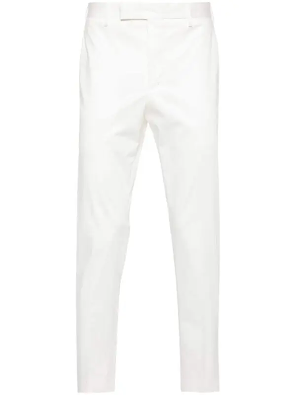 PT TORINO Slim-fit Cropped Chinos With Feather Detail - White