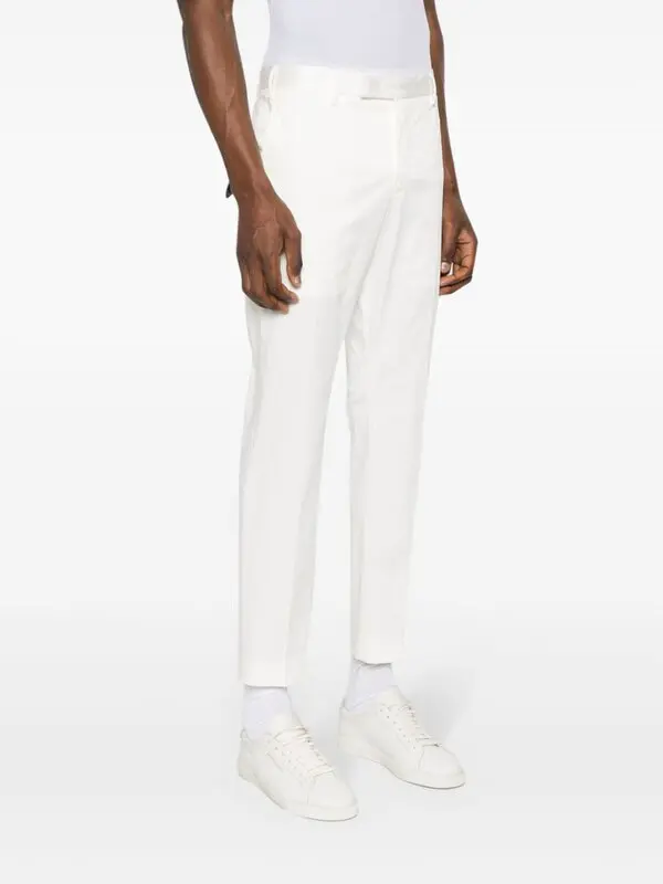 PT TORINO Slim-fit Cropped Chinos With Feather Detail - White