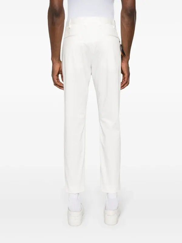 PT TORINO Slim-fit Cropped Chinos With Feather Detail - White