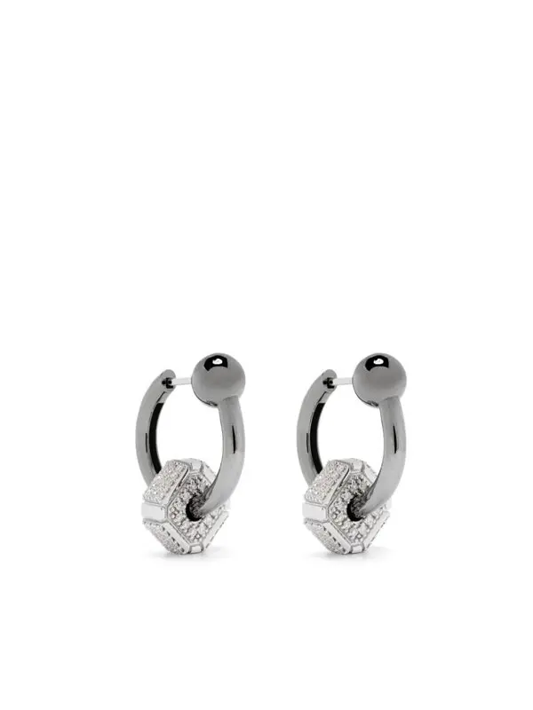 EERA 18kt Gold Mini Hoop Earrings - Silver