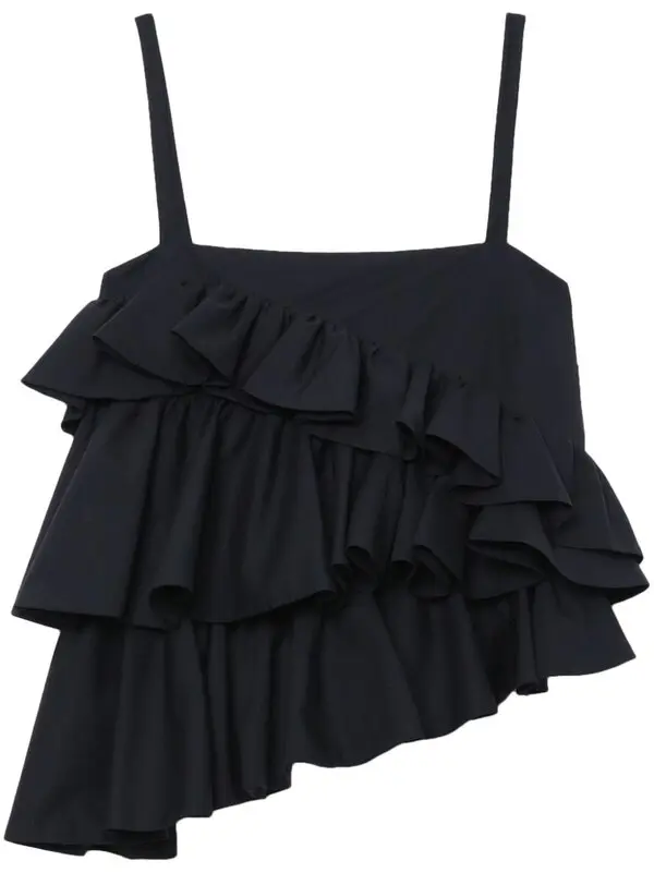 MSGM Asymmetric Ruffle Top