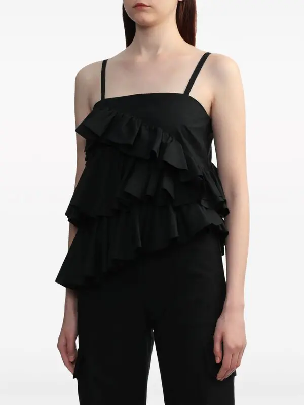 MSGM Asymmetric Ruffle Top
