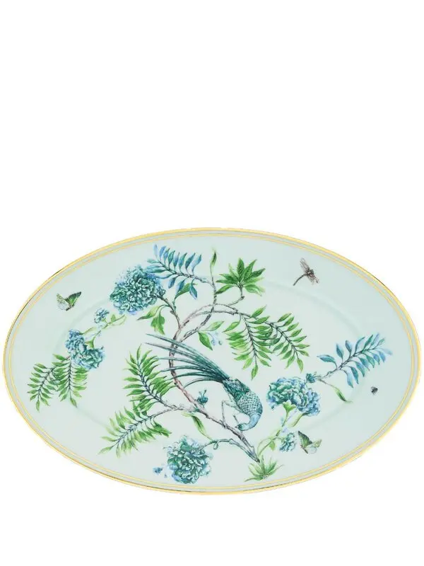 AQUAZZURA CASA Secret Garden Oval Platter - Green