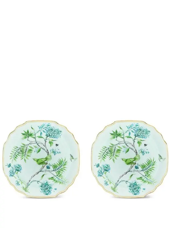 AQUAZZURA CASA Secret Garden Dessert Plates - Green