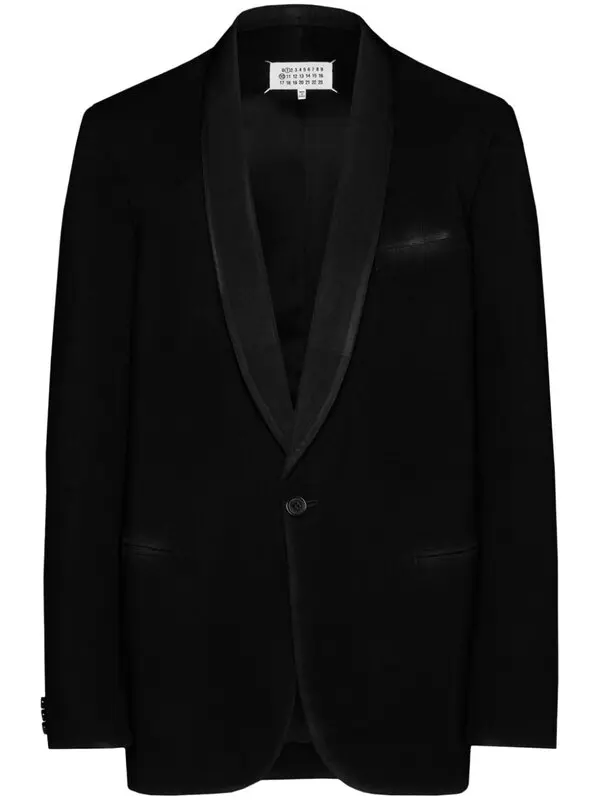 MAISON MARGIELA Four-stitch Logo Single-breasted Blazer - Black