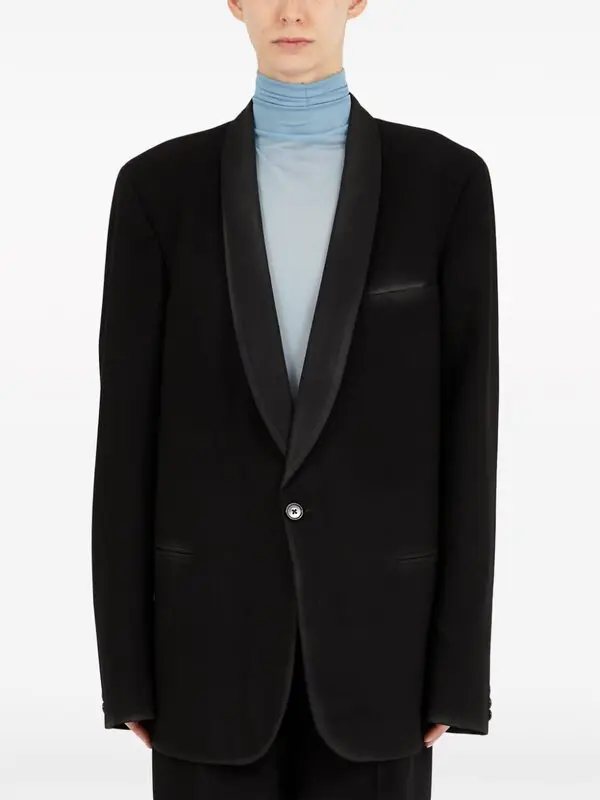 MAISON MARGIELA Four-stitch Logo Single-breasted Blazer - Black