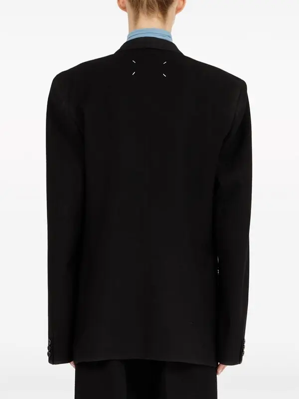 MAISON MARGIELA Four-stitch Logo Single-breasted Blazer - Black