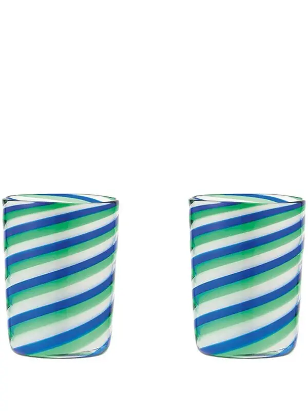 AQUAZZURA CASA Rainbow Swirl Tumblers - Green