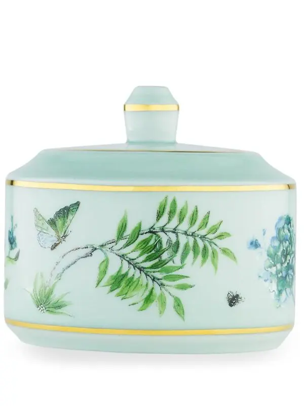 AQUAZZURA CASA Secret Garden Porcelain Sugar Bowl - Green