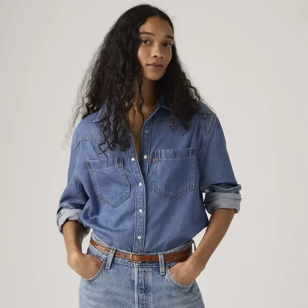 LEVI'S Teodora Western Shirt Chambray - Going Steady