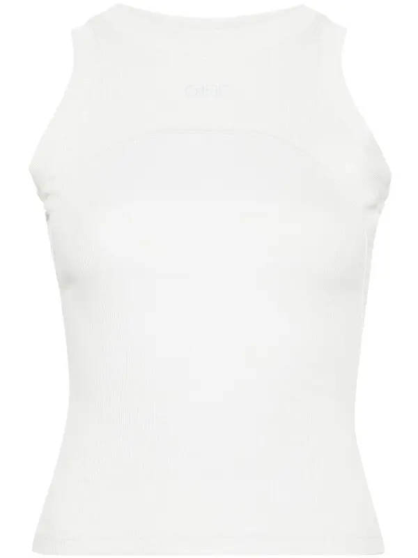 Off-White Logo-embroidered Top - Grey