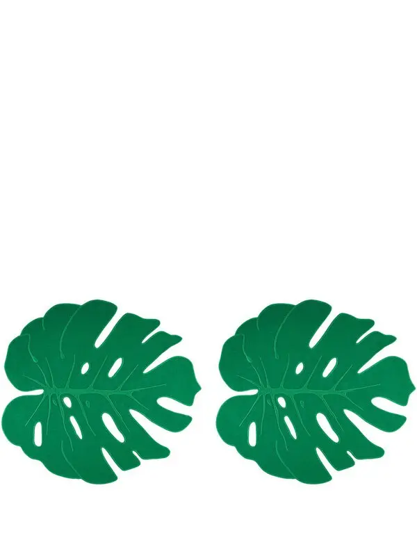 AQUAZZURA CASA Florida Leaf Placemats - Green