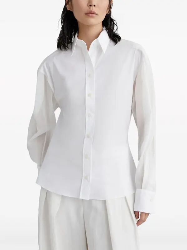 Brunello Cucinelli Organza-paneled Buttoned Shirt