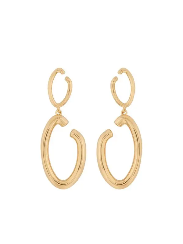 Oscar De La Renta O Drop Earrings - Gold