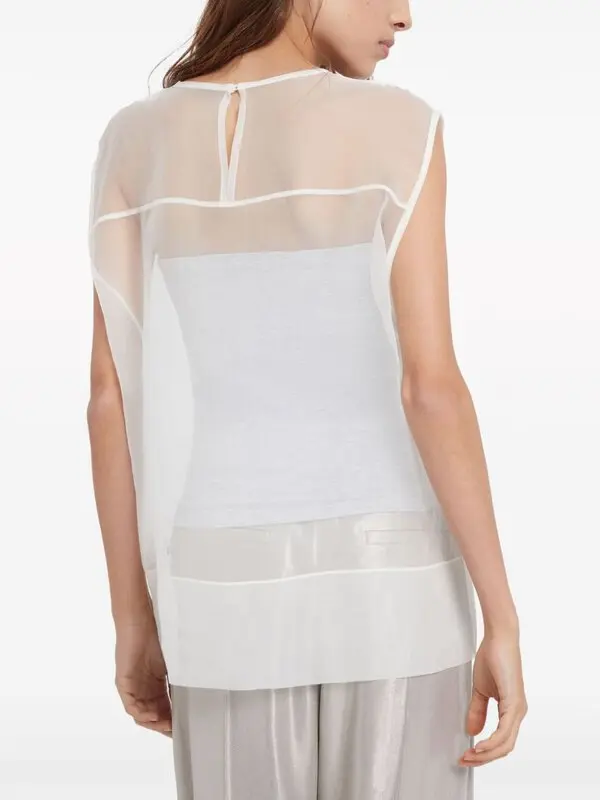 Brunello Cucinelli Sheer Sleeveless Blouse