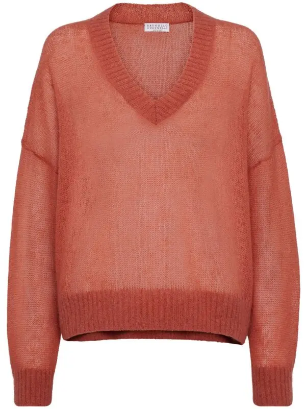 Brunello Cucinelli V-neck Open-knit Jumper