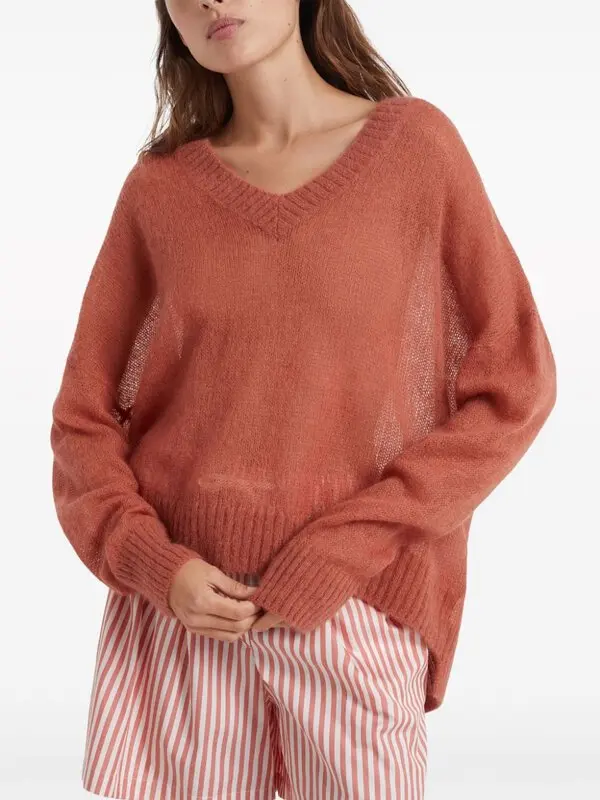 Brunello Cucinelli V-neck Open-knit Jumper