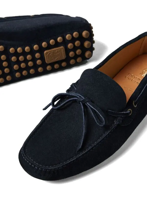 Brunello Cucinelli Lace-detailed Suede Loafers