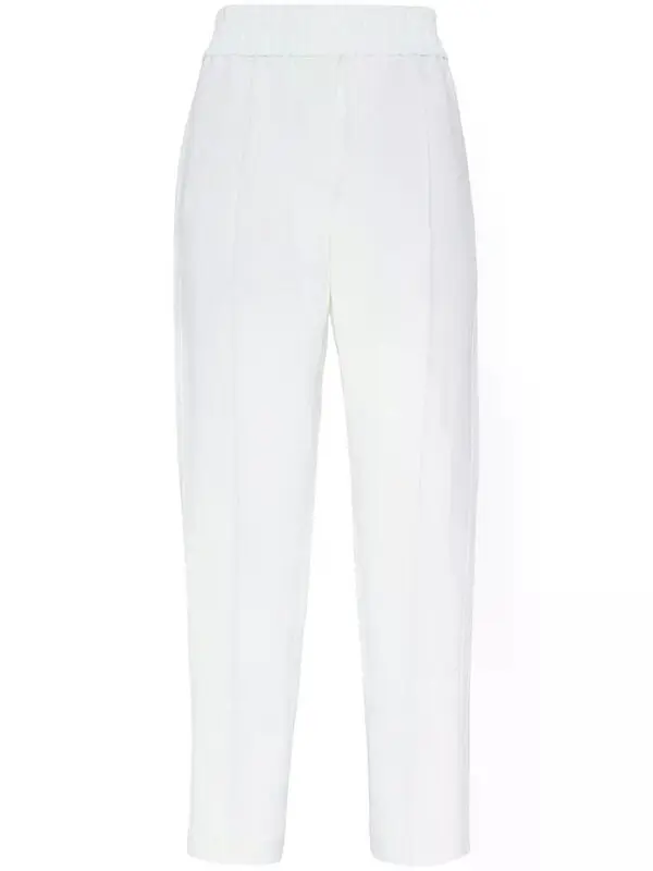 Brunello Cucinelli Cropped Tapered Trousers - White