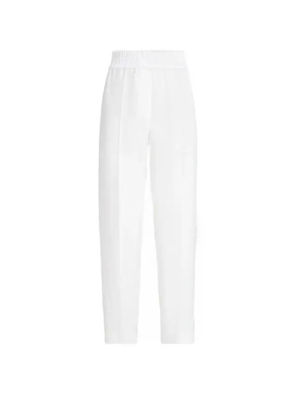 Brunello Cucinelli Cropped Tapered Trousers - White