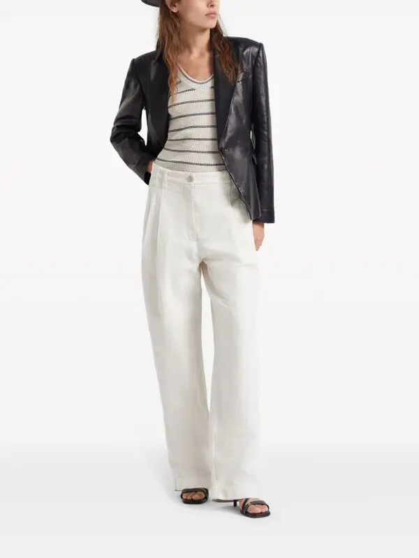 Brunello Cucinelli Striped Ribbed Tank Top