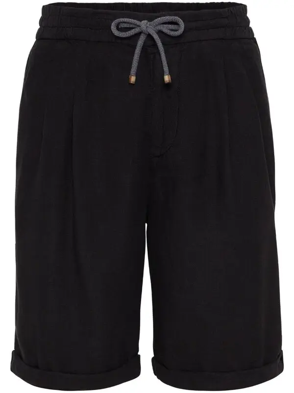 Brunello Cucinelli Drawstring Track Shorts - Black