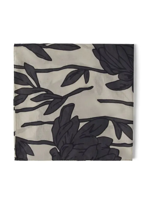 Brunello Cucinelli Leaf-print Cotton Scarf