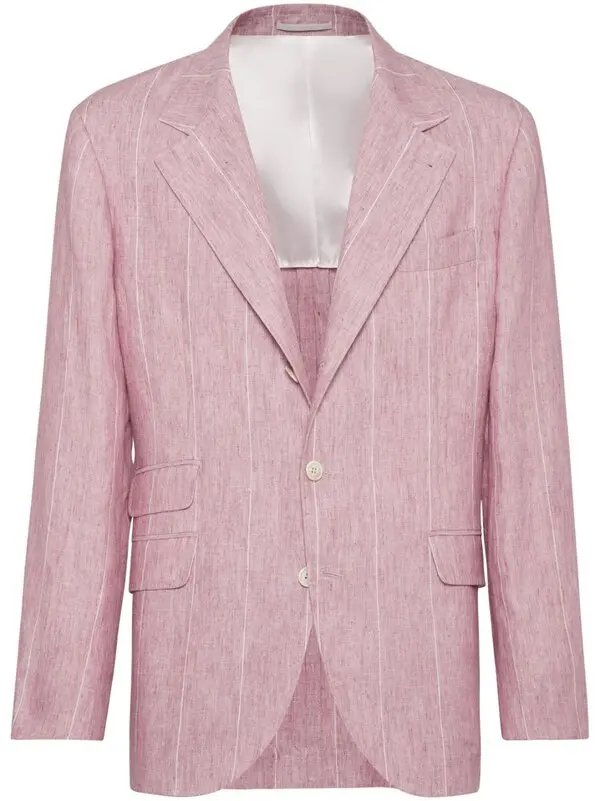 Brunello Cucinelli Pinstripe Linen Blazer