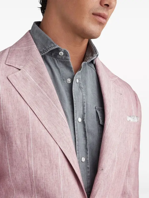 Brunello Cucinelli Pinstripe Linen Blazer