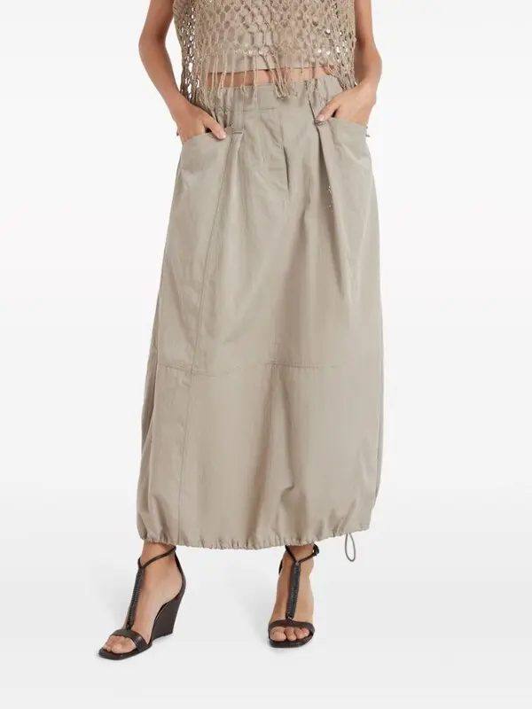 Brunello Cucinelli Drawstring Midi Skirt