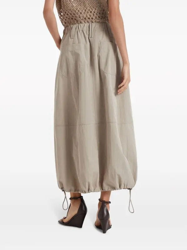 Brunello Cucinelli Drawstring Midi Skirt