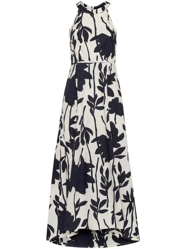 Brunello Cucinelli Floral Print Sleeveless Maxi Dress - Blue