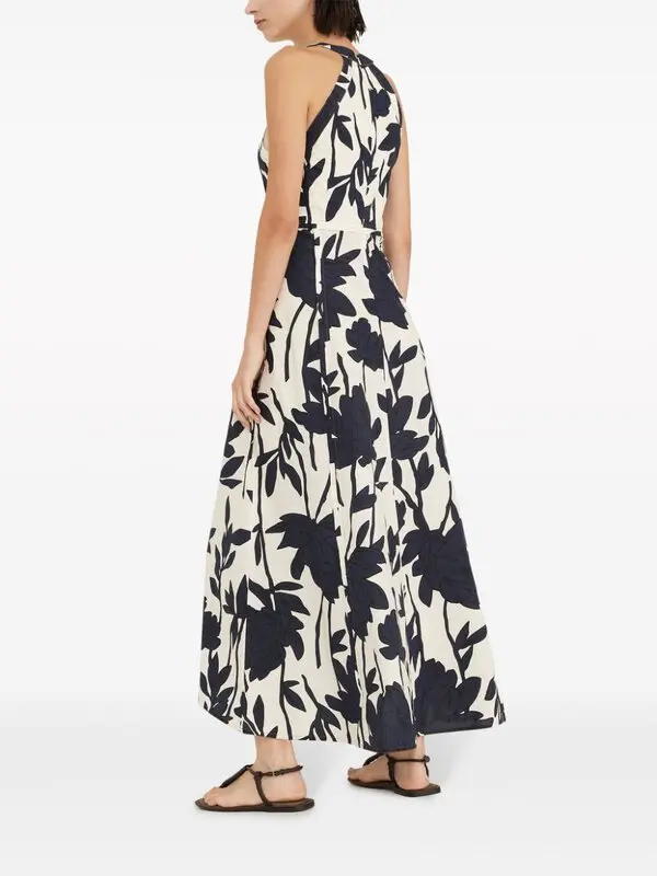 Brunello Cucinelli Floral Print Sleeveless Maxi Dress