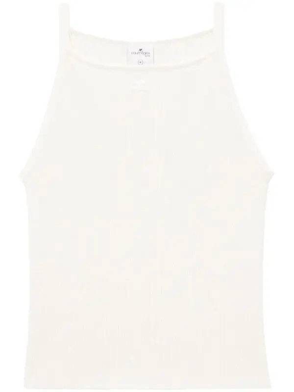 COURREGES Ribbed Knit Tank Top - White