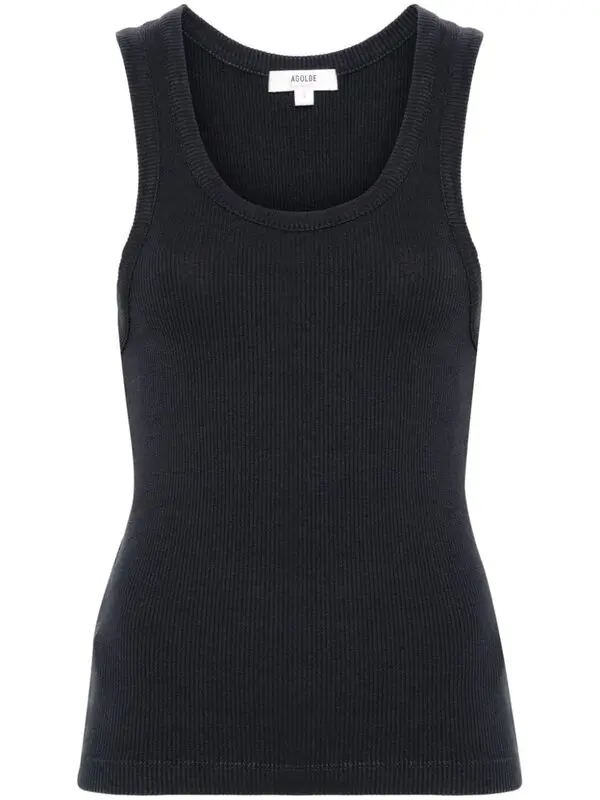 AGOLDE Poppy Ribbed-knit Tank Top - Black
