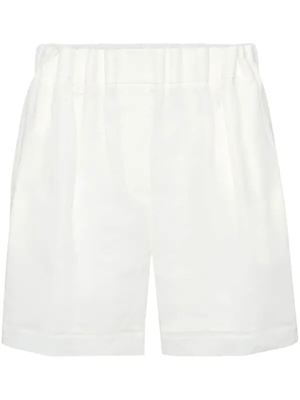 Brunello Cucinelli Elasticated Waist Cotton Shorts - White