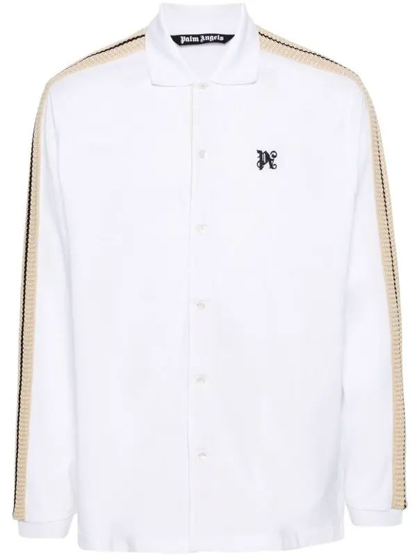 Palm Angels Crochet-trim Polo Shirt - White