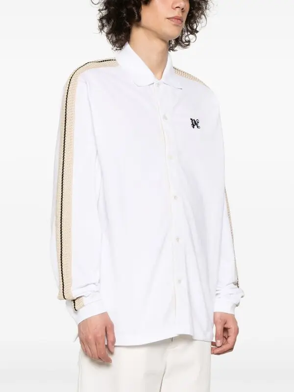 Palm Angels Crochet-trim Polo Shirt - White