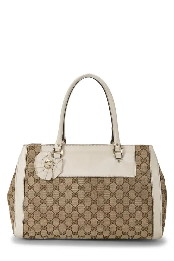 Gucci Original Gg Canvas Trophy Handbag - White