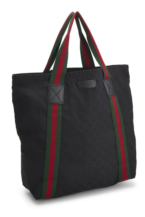 Gucci Original Gg Canvas Flat Web Tote