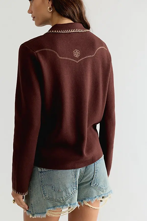 Pendleton Souvenir Cardigen - Dark Chocolate